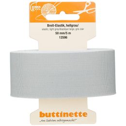 buttinette Gummiband "Breit-Elastik", hellgrau, Breite: 50 mm, Länge: 5 m