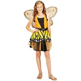 buttinette Schmetterling Kostüm für Kinder, orange/schwarz