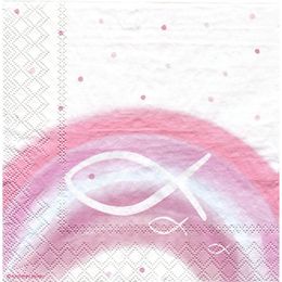 buttinette Papierservietten "Regenbogen/Rosa", 33 x 33 cm, 20 Stück