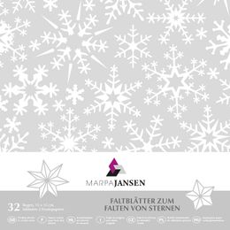 Marpa Jansen Transparentpapier-Faltblätter "Schneeflocke", 15 x 15 cm, 32 Blatt