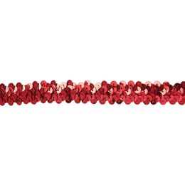 buttinette Elastik-Paillettenband, rot, Breite: 20 mm, Länge: 3 m