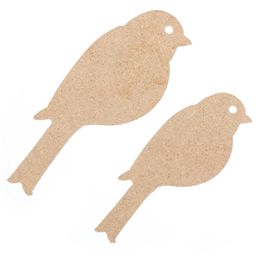 buttinette MDF-Vögel, 12,5 cm und 10,5 cm, 6 Stück