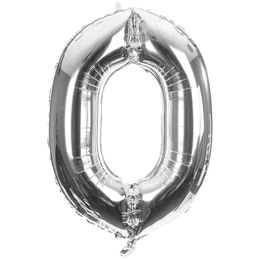 buttinette Folienballon "0", silber, 86 cm