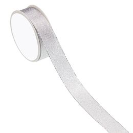 buttinette Stoffband, silber, 25 mm, 10 m