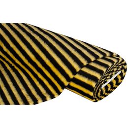 buttinette Plüschstoff Streifen, gelb/schwarz