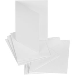 buttinette Doppelkarten & Hüllen, weiß, A6 / C6, je 50 Stück