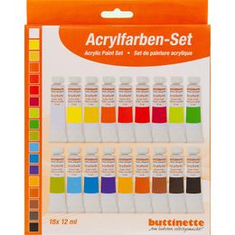 buttinette Acrylfarben, 18x 12 ml