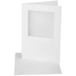 buttinette Passepartoutkarten, quadratisch, weiß, A6 / C6, je 10 Stück