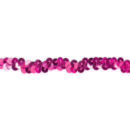 buttinette Elastik-Paillettenband, pink, Breite: 10 mm, Länge: 3 m