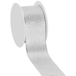 buttinette Stoffband, silber, 40 mm, 10 m
