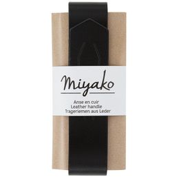 buttinette Lederriemen "Miyako" für Taschen, schwarz, Länge: 49,5 cm