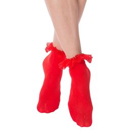 buttinette Rüschensocken, rot