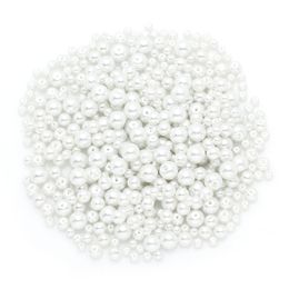 buttinette Glaswachsperlen, weiß, 4–8 mm Ø, 100 g