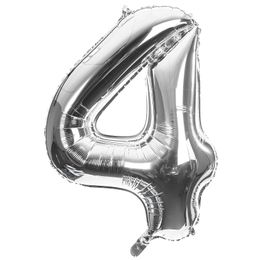 buttinette Folienballon "4", silber, 86 cm