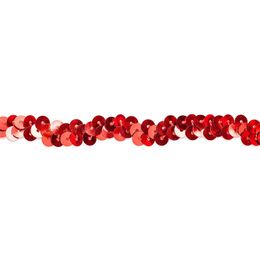 buttinette Elastik-Paillettenband, rot, Breite: 10 mm, Länge: 3 m