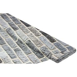 buttinette Baumwollstoff-Digitaldruck "Ziegelmauer", Serie Ria, grau-color