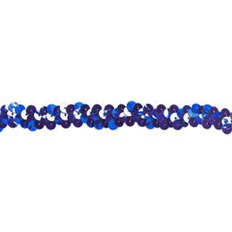 buttinette Elastik-Paillettenband, blau, Breite: 10 mm, Länge: 3 m