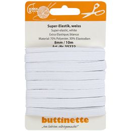 buttinette Gummiband "Standard-Elastik", weiß, Breite: 8 mm, Länge: 10 m
