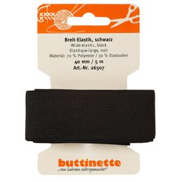 buttinette Gummiband "Breit-Elastik", schwarz, Breite: 40 mm, Länge: 5 m