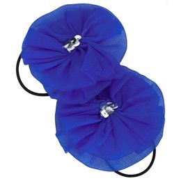 buttinette Haargummis "Blume", 2 Stück, blau