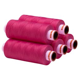 buttinette Universal-Nähgarn, Stärke: 100, 5er-Pack, pink