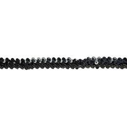 buttinette Elastik-Paillettenband, schwarz, Breite: 20 mm, Länge: 3 m