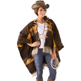 Exclusive Design by buttinette buttinette Western Poncho unisex, braun