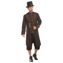 buttinette Mantel "Steampunk" für Herren, schwarz/braun