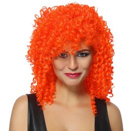 buttinette Lockenperücke "Curly", neonorange