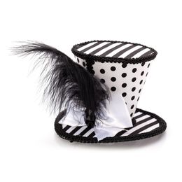 buttinette Mini-Zylinder "Pierrot", schwarz/weiß