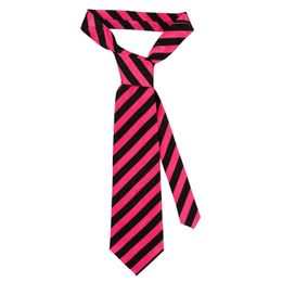 buttinette Krawatte "Streifen", neonpink/schwarz