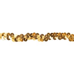 buttinette Elastik-Paillettenband, gold, Breite: 10 mm, Länge: 3 m