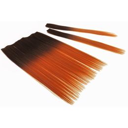 buttinette Haar-Extensions, orange/dunkelbraun