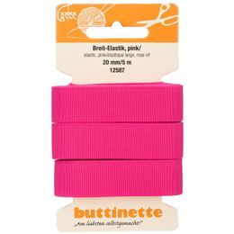 buttinette Gummiband "Breit-Elastik", pink, Breite: 20 mm, Länge: 5 m
