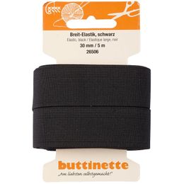 buttinette Gummiband "Breit-Elastik", schwarz, Breite: 30 mm, Länge: 5 m