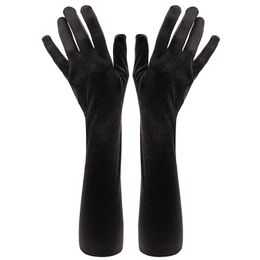 buttinette Satin-Handschuhe, schwarz, 55 cm