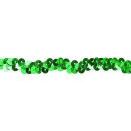 buttinette Elastik-Paillettenband, grün, Breite: 10 mm, Länge: 3 m