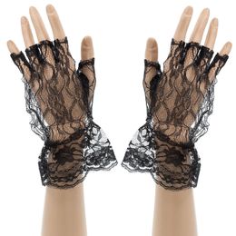 buttinette Spitzen-Handschuhe, schwarz
