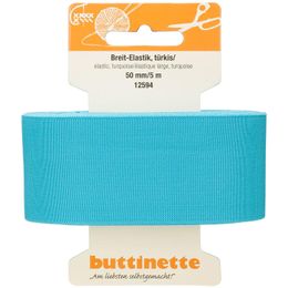 buttinette Gummiband "Breit-Elastik", türkis, Breite: 50 mm, Länge: 5 m