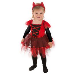buttinette Teufelin-Kostüm für Kinder, rot/schwarz