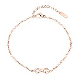 UNIQUE Edelstahl Fußkette Infinity rosévergoldet