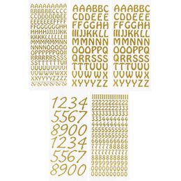 buttinette Klebesticker "Buchstaben & Zahlen", gold, 23 x 10 cm, 5 Bogen