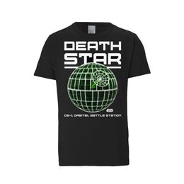 logoshirt T-Shirt 'Star Wars - Death Star' Damen Gr&ouml;&szlig;e XS gr&uuml;n / schwarz / wei&szlig;