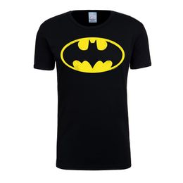 logoshirt T-Shirt 'Batman-Logo' Damen Gr&ouml;&szlig;e M hellgelb / schwarz