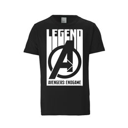 logoshirt T-Shirt 'Avengers: Endgame - Legend' Herren Gr&ouml;&szlig;e XS schwarz / wei&szlig;