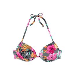 Buffalo Push-Up-Bikini-Top Damen Gr&ouml;&szlig;e 65 gelb / grau / pink
