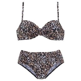 Lascana Bikini Damen Gr&ouml;&szlig;e S hellblau / braun / cappuccino / schwarz