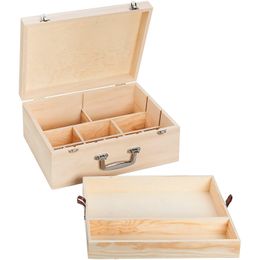 buttinette Koffer aus Holz, 35 x 25 x 15 cm