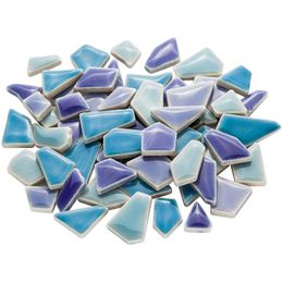 buttinette Flip Keramik-Mosaik mini, blau-mix, 1–2 cm, 200 g