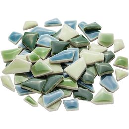 buttinette Flip Keramik-Mosaik mini, grün-mix, 1–2 cm, 200 g